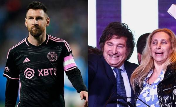 Karina y Javier Milei posaron con dos camisetas del Inter Miami firmadas por Messi: "Con cariño ...