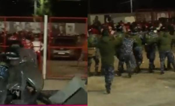 La policía disparó balas de goma fuera de la cancha de Independiente ...