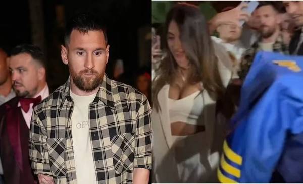 El llamativo gesto de Messi al ver una camiseta de Boca | El Destape